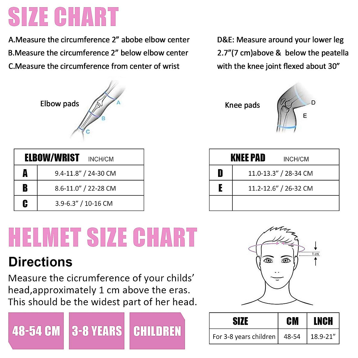 Kids Bike Helmet, with Sports Protective Gear Set Knee Elbow Pads Wrist Pads for Toddler Age 3-14 Boys Girls, Bike Skateboard Skating Scooter Rollerblading Helmet Set