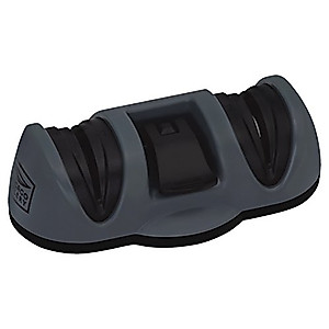 Chicago Cutlery Dual Stage Knife Sharpener with Fine and Coarse Sharpening and Suction Bottom, Compact Knife Sharpener, Black