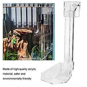 Shrimp Feeder Tube and Plate, Clear Acrylic Shrimp Feeding Dish with Long Tube Acrylic Fish Feeder Tray Container Bowl