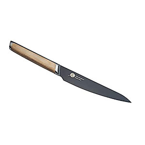 Everdure German Steel Professional Utility Knife, 6 Inch Knife with Titanium Coated Blade and Pakka Wood Handle, Perfect Kitchen Knife for Slicing Sandwiches, Cheese, Vegetables, and More