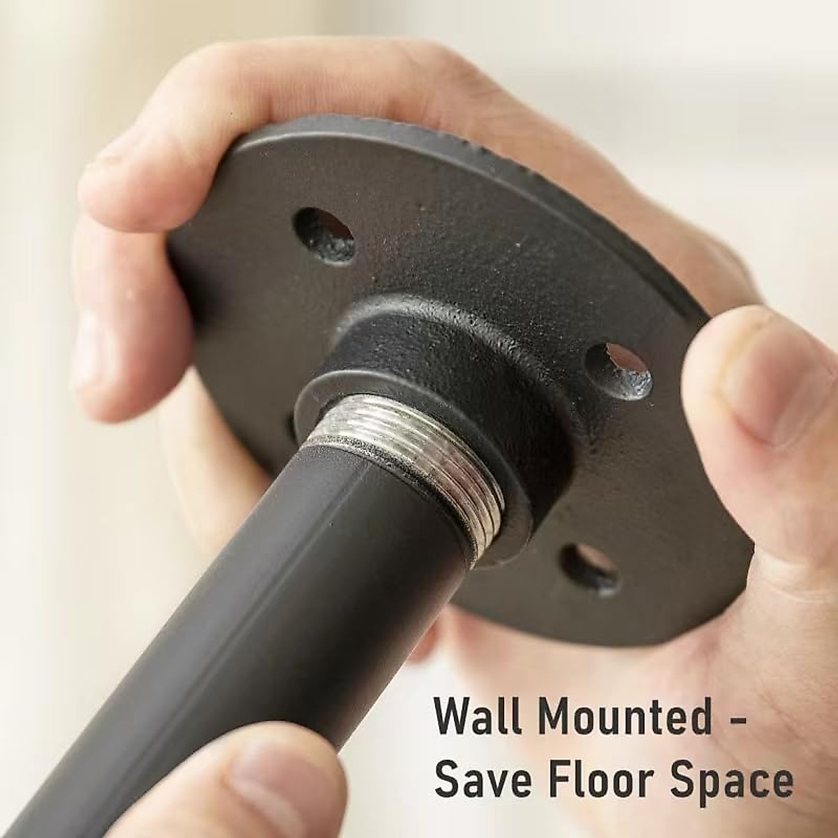 Industrial Pipe Clothing Rack Wall Garment Rack with Pipe Clothes Rails, Multi-Purpose Heavy Duty Clothes Hanging Rods Space-Saving Clothes Bar Organizer Closet (wall clothing rack-2 hanging rods)