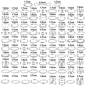 ONESING 93-109 Pcs Knuckle Rings for Women Stackable Rings Sets Bohemian Retro Vintage Joint Finger Gold and Sliver Rings Set for Women Men Hollow Carved Flowers