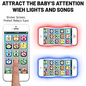 CLODEGS Kids Phone Toy, Cute Baby Toys, 8 Interactive Modes, Educational Learning Toy Phone, Musical with Light Up Features, Gift for Toddler Boy and Girl