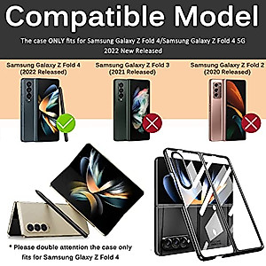 Miimall Compatible for Samsung Galaxy Z Fold 4 Case with Built-in Screen Protector, Hard PC Slim Thin Shockproof Heat Dissipation Shell Anti-Scratch Case Protector Bumper for Z Fold 4 5G 2022(Black)