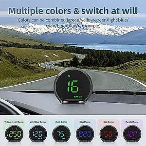 Liiiyuan G13 GPS Speedometer, Universal Digital GPS Speedometer with Color Font, USB Connection, HUD Display Suitable for All Vehicles, Plug and Play.