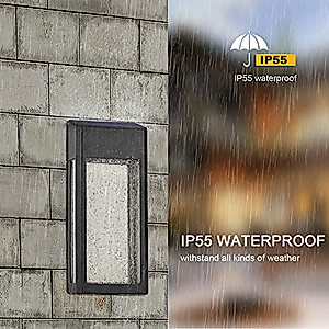 GOODFOEVER 4 Pack Solar Fence Lights Solar Post Accent Light/Wall Light for Outdoor, Yard, Fence, Porch and Garage, Body in Aluminum and Glass Waterproof