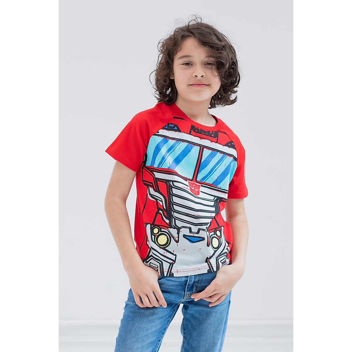 Transformers Optimus Prime Bumblebee Megatron Little Boys 3 Pack Graphic T-Shirts Red/Yellow/Black 7-8