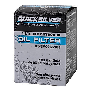 Quicksilver 8M0065103 Oil Filter for Mercury and Mariner 4-Stroke Outboards 25-115 Hp