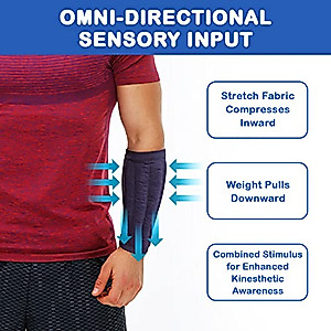 Weighted Compression Arm Sleeve (X-LARGE, 1lb.) - For Strength & Movement Assistance, Compression, Beneficial for Tremoring & Strengthening (PLEASE USE SIZE CHART IN PICS AND VIDEOS BEFORE ORDERING)