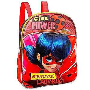 The Miraculous Ladybug MINI Backpack Set ~ 3 Pc School Supplies Bundle With 11" Miraculous Ladybug School Bag for Girls, Kids, Miraculous Ladybug Stickers, and More