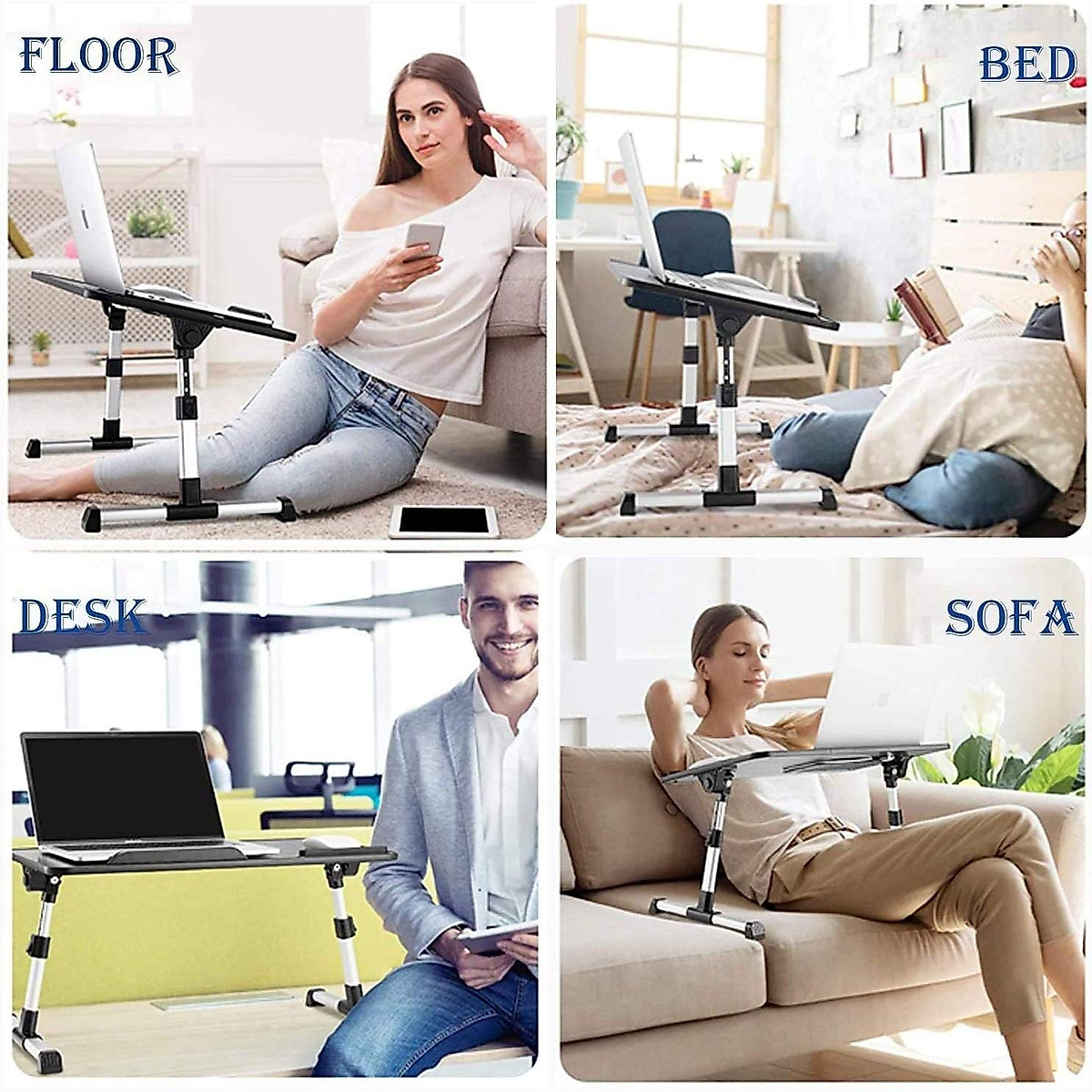 BoxWave Stand and Mount Compatible with Lenovo IdeaPad Flex 5 (14 in - 81X1) (Stand and Mount by BoxWave) - True Wood Laptop Bed Tray Stand, Desk for Comfortable Work in Bed. - Jet Black