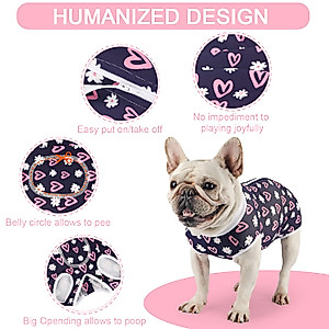 Due Felice Dog Surgery Suit Female Spay Recovery Suit for Dogs Surgical Recovery Suit for Female Dog Neuter Recovery Suit Male Dogs Onesie for Surgery Fits Small Medium Dog Love/Flower/X-Small