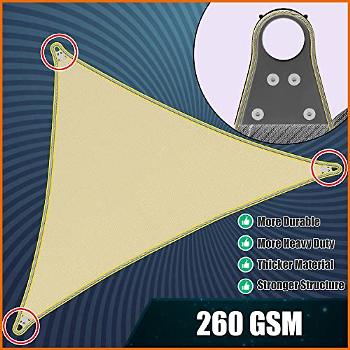 Amgo 20' x 20' Grey Rectangle Square Super Ring Sun Shade Sail ATAWS20 Canopy Awning Shades for Patio-Commercial Standard Heavy Duty-260 GSM(We Customize)