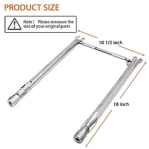 7635 Flavorizer Bars and 69785 Stainless Steel Grill Burner Tubes for Weber Spirit 200 Series Gas Grills with Front Control Panel, Replacement Parts for Weber Spirit E-210 S-210 E-220 S-220 Gas Grills