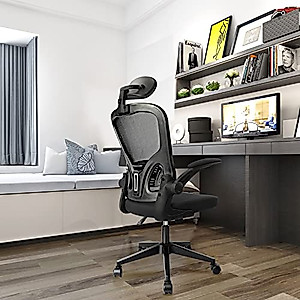 HARBLAND Ergonomic Office Chair, Home Office Desk Chair High Back Chair with Adjustable Headrest Backrest Armrest for Home Office Computer Desk (Black)