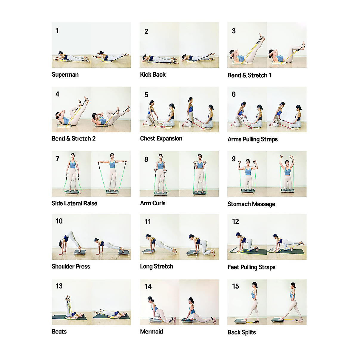 FITIS Home Pilates Reformer Edit - Portable Reformer Alternative for Full Pilates Workouts and Exercises at Home with Resistance Bands (Wood)