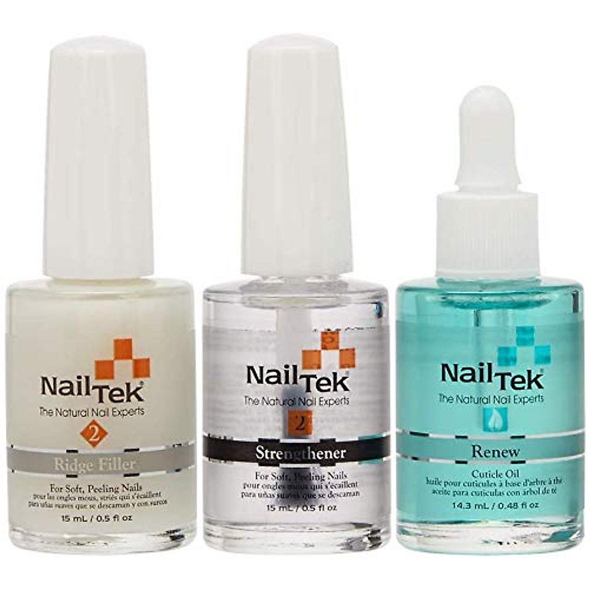 Nail Tek Repairs Damaged Nails kit.Intensive Therapy(.5OZ),Foundation(.5OZ)& Renew(.48OZ)