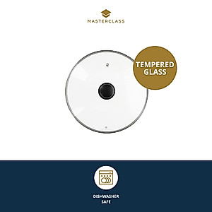 KitchenCraft MCGLLID20 MasterClass Glass Saucepan Lid Designed to Fit All 20 cm Saucepans and Frying Pans, 20 cm (8 Inch)