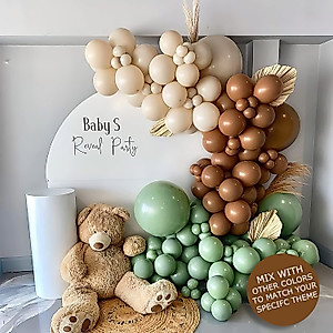 Dark Brown Balloons Different sizes 105 PACK 18/12/10/5 inch Brown balloon Garland Arch Kit For Teddy Bear Baby shower Safari boho Party Decorations (Brown)