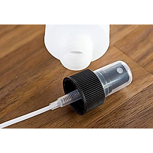 JUVITUS 4 oz / 120 ml Clear Natural Refillable Plastic Squeeze Bottle with Black Fine Mist Spray (12 pack)