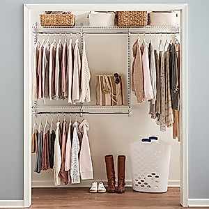 OROXCO 3-6ft Steel Expandable Closet Kit Organization Storage Solution, White