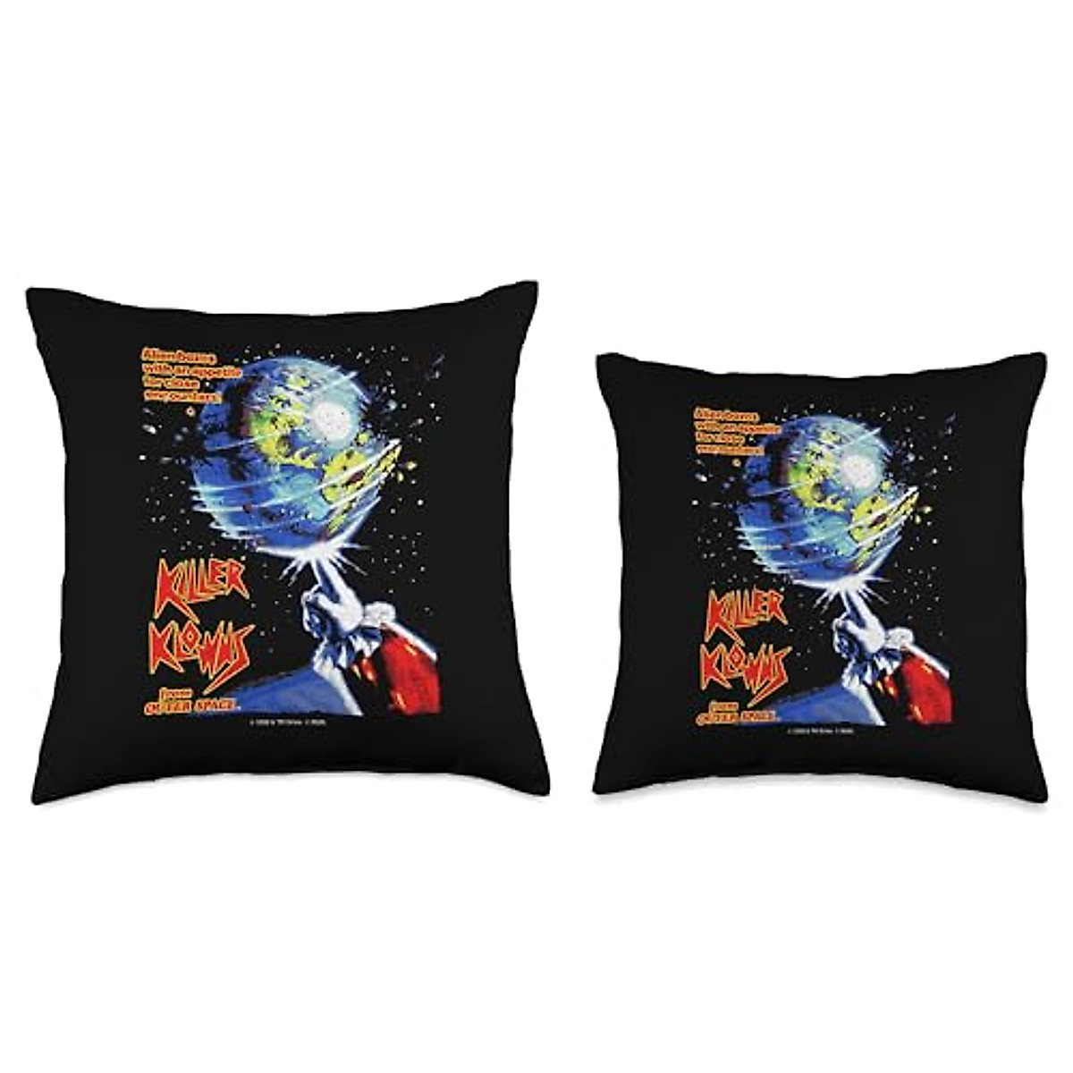 Killer Klowns From Outer Space Invaders Throw Pillow, 18x18, Multicolor