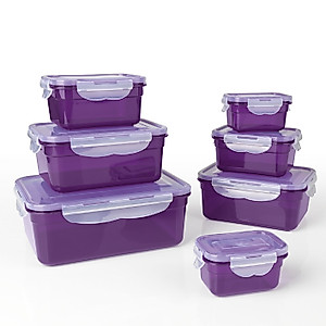GOURMETmaxx BPA-Free Food Storage Container-Set, 14 Pieces | Suitable for Dishwasher, Freezer, Microwave | Clip Lid Food Container | Air tight, liquid proofed and aroma Safe