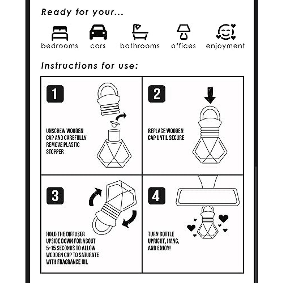 Hanging Fragrance Diffuser (Apple & Cinnamon) | Cute Car Accessory | Long-Lasting Scent | Air Deodorizer, Freshener