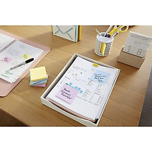 Post-it Super Sticky Recycled Notes, 5 Pastel Colors, Sticks and Resticks, 3 in x 3 in