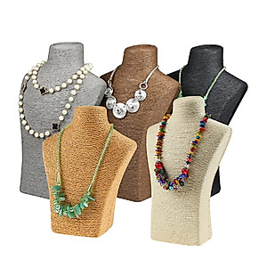 GRFIT Jewelry Rack Necklace Chain Jewelry Bust Display Holder Stand, Necklaces Display Necklace Mannequin, Necklace Bust, Rope Jewelry Bust Stand Jewelry Stand Holder (Color : Beige, Size : 36cm)