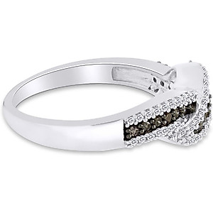 AFFY 1/2 CTTW Sterling Silver White & Brown Diamond ring