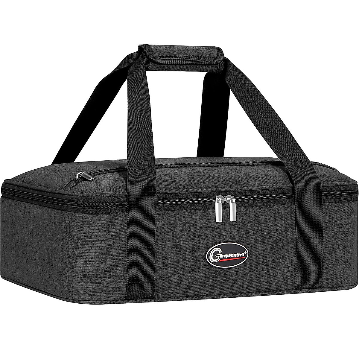 GhvyenntteS Insulated Casserole Carrier for Hot or Cold Food, Collapsible Insulated Food Carrier for Parties, Picnic, Travel, Fits 9"x13" Baking Dish, Grey