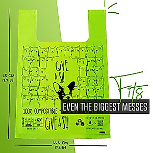 Certified Home Compostable Cat Litter Bags For Poop/Large Dog Poop Bag - 10% to Charity, Cornstarch-Based Compostable Dog Poop Bags + Cat Litter Trash Bags (30 Extra Large Disposable Litter Bags)