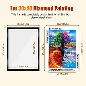 6 Pack Diamond Painting Frames, Frames for 12x16in/30x40cm Diamond Painting Canvas, Diamond Painting Frames for Diamond Painting Display and Protection, Home Wall Office Decor