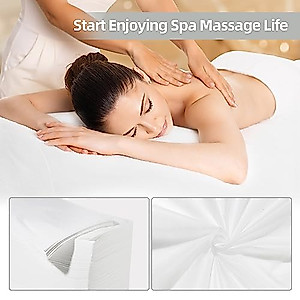 100 Pcs Disposable Massage Table Sheets,Non-woven Spa Fabric Sheets for Esthetician,Tattoo,Waxing and Lash Bed(31.5" x 71",white)