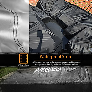 CKCLUU Patio Furniture Set Cover Outdoor Sectional Sofa Set Covers Outdoor Table and Chair Set Covers Water Resistant Large 98 Inch L x 78 Inch W x 32 Inch H