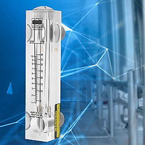 LZM-25 Acylic Flowmeter, 1-10GPM Liquid Meter, Water Tube Design Liquid Flowmeter Measure, Button Panel Type Water Meter, Thread Interface, External ZG1