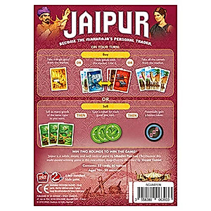 Jaipur Board Game - Strategy Trading Game for Ages 10+, 2 Players, 30 Min Playtime, New Edition by Space Cowboys