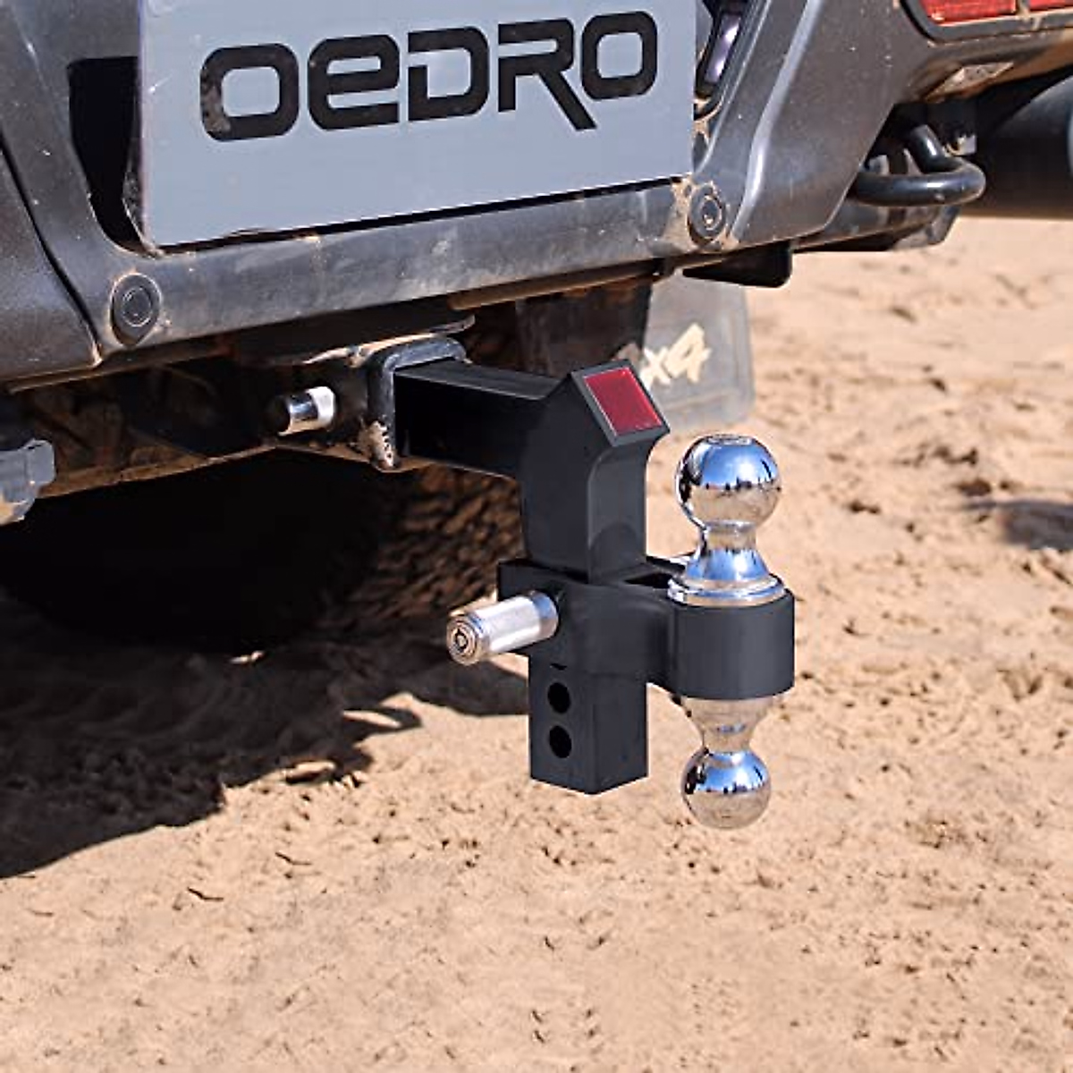 OEDRO Adjustable Trailer Hitch, 6 Inch Drop Hitch Ball Mount Fits 2.5 Inch Receiver, Forged Aluminum Towing Hitch, 2" & 2-5/16" Tow Balls with Double Pin Key Locks, 14,500lbs.