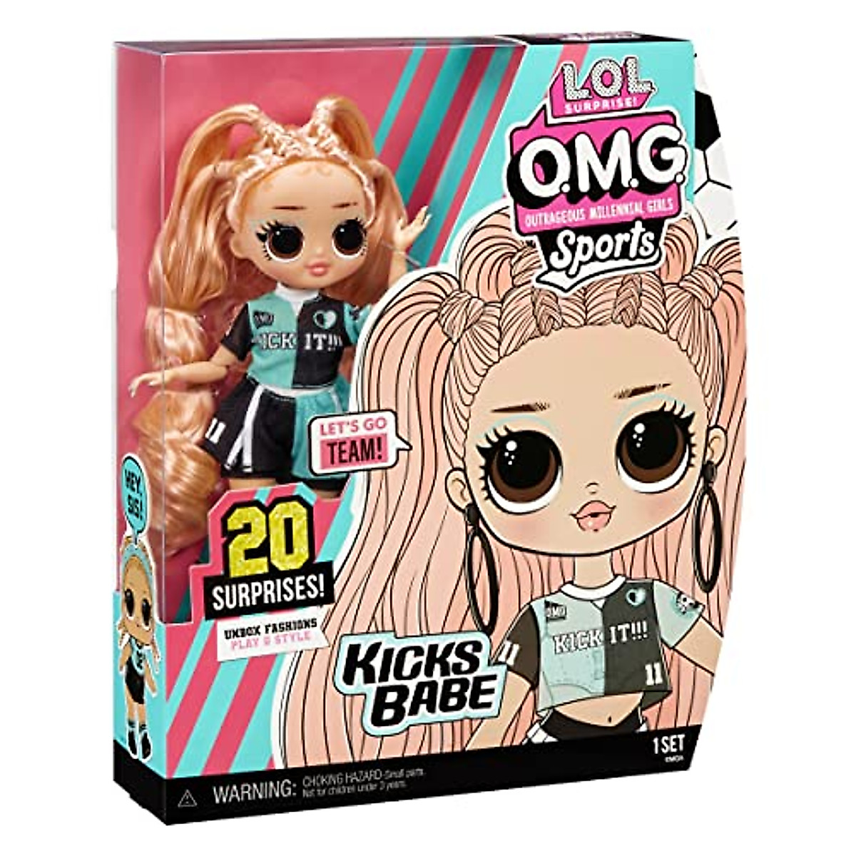 L.O.L. Surprise! LOL Surprise OMG Sports Fashion Doll Kicks Babe with 20 Surprises – Great Gift for Kids Ages 4+