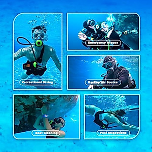 SMACO Scuba Tank Diving Gear for Diver 1L Mini Scuba Tank Small Diving Oxygen Cylinder up to 20 Minutes Dive Time Portable Diving Tank Kit for Underwater Exploration Emergency Rescue Pony Bottle S400