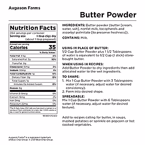 Augason Farms Butter Powder 2 lbs 4 oz No. 10 Can