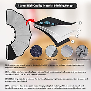Dog Cone Collar for After Surgery, Soft Pet Recovery Collar for Dogs, Comfort Cone Protective Collar for Large Medium Dogs, with Interior Made of Comfortable Plush Material&PVC Fixing Strip-M1