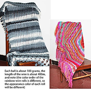 3 Skeins Colorful Soft Yarn, 400 Meters/437yd Gradient Multi Color Warm Wool Yarn Single-Layer Knitting Yarns for Knitting and Crocheting DIY Crafting Scarf Shawl Hat Sweater Coat