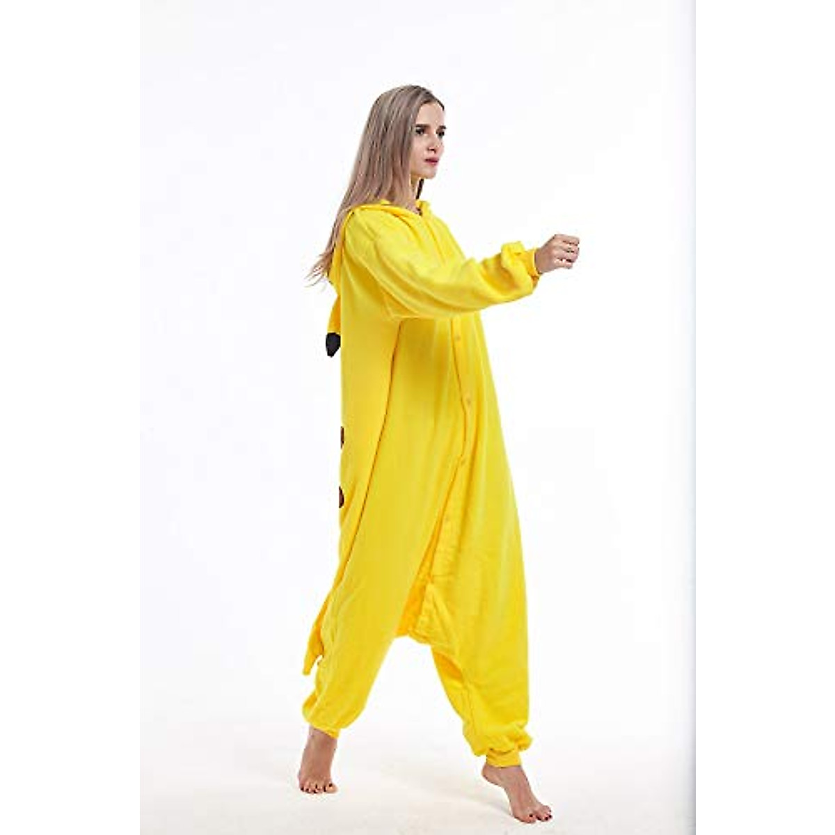Sqlszt Animal Adult Onesie One Piece Cosplay Pajamas Jumpsuit Costume for Women Men Halloween christmas M Yellow