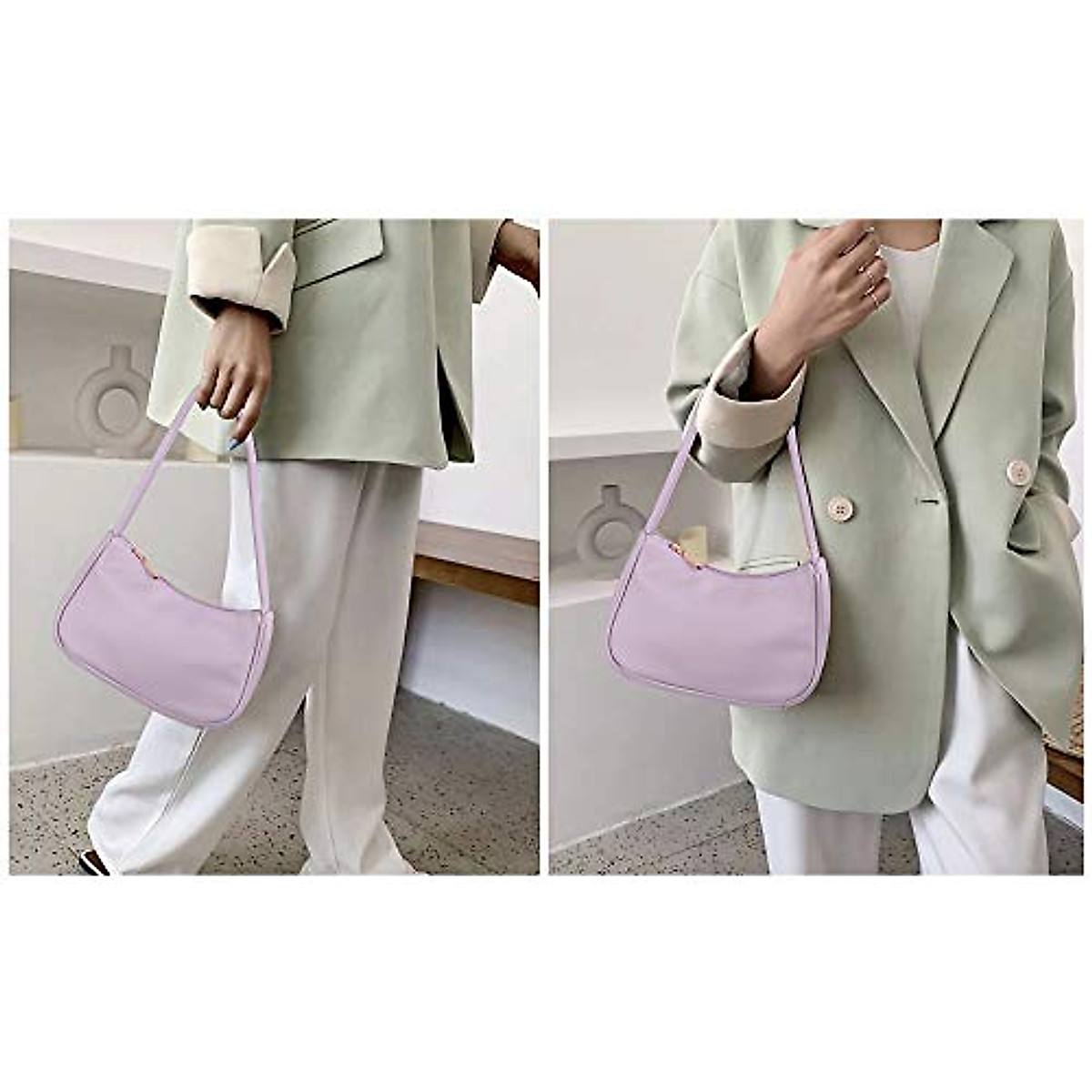 UTO Mini Purses for Women Ultra Soft Leather Vegan Lightweight Clutch Handbag Shoulder Bag Dark Purple