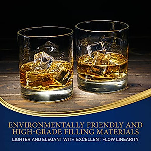 NutriChef 10oz Stemless Whisky cups - Set of 2 Ultra Thin Elegant whisky cups Crystal Glass Drinkware, Lead-Free, Hand Blown Seamless Bowl, Dishwasher Safe