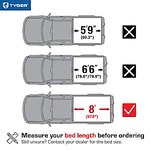 Tyger Auto T3 Soft Tri-Fold Truck Bed Tonneau Cover Compatible with 2014-2018 Chevy Silverado / GMC Sierra 1500; 2015-2019 2500 HD 3500 HD; 2019 LD/Limited Only | Fleetside 8' Bed (97") | TG-BC3C1038