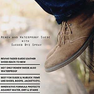 Silver Suede and Nubuck Color Dye Spray - Waterproof, Restores Faded Colors, Easy to Use 8.5oz (Black)