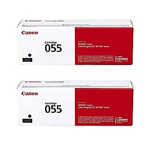 Canon 2 Pack CRG 055 Standard Capacity Toner Cartridge for MF743 & MF741 Printers, Black